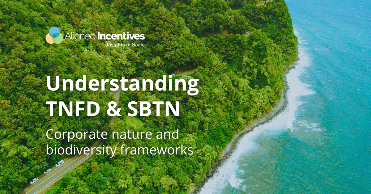 Understanding TNFD and SBTN: Corporate nature and biodiversity frameworks - Aligned Incentives