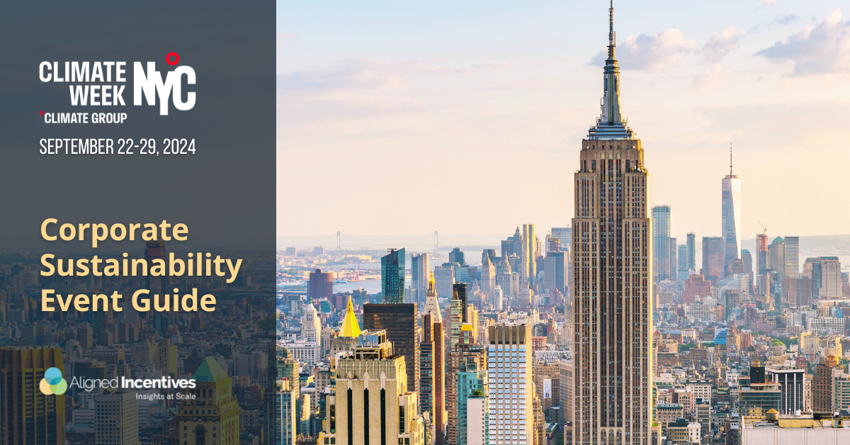 Climate Week NYC 2024: Corporate sustainability event guide - Aligned Incentives